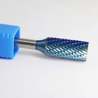 China Engraving Blue Nano With Coating Cylinder Shape With Radius End Rotary Burr  for sale