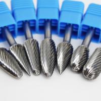 China Conical Tungsten Carbide Burr Bits Standard 6-36 Mm Head Length Single Tooth Shape for sale