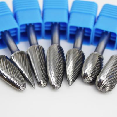 China Conical Tungsten Carbide Burr Bits Standard 6-36 Mm Head Length Single Tooth Shape for sale
