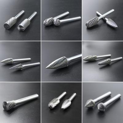 China Tungsten Carbide Burr Set SILVER Grinding Shapes TREE/ROUND TREE/CYLINDRICAL SHAPE BURRS Colour SILVER for Grinding for sale