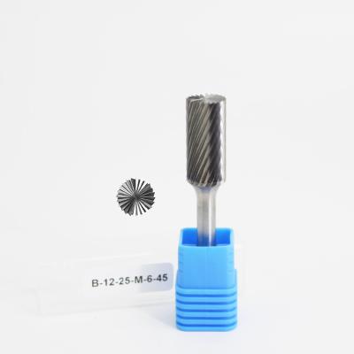 China 40 CrMo Shank Single Cut 6mm Shank SB Cylinder End Cut Carbide Burr Bits for Metal for sale