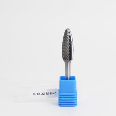 China SH Flame Shape Best Carbide Burr for Steel Single Cut 6mm Shank Grade YG6/YG8/YG10X for sale