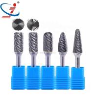 China Free Sample Rotari Power Tool Parts 6mm Tree Shape Double Cut End Grinding Die Grinder Bits Tungsten Rotary File Carbide Burr for sale