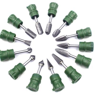 China 1/4 Inch Shank Burrs Tool Bit 6mm Double Cut Carving Grinder Bit Engraving Tungsten Carbide Burr Set Rotary File Tungsten Burr for sale