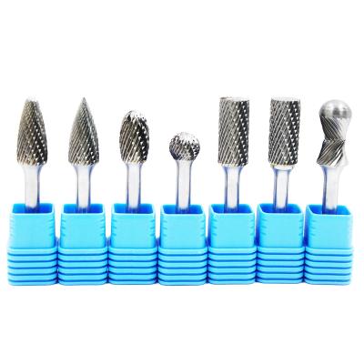 China Power Tools Set 6mm 1/8 Shank Carving Metal Engraving Single Standard Cut One Set 10 Tungsten Steel Carbide Burr for sale