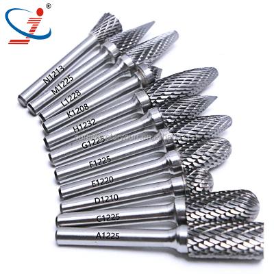 China 1/4 Shank Carving Cutting Grinding Drilling Polishing Tools 6mm Double Cut Tungsten Carbide Burr for sale