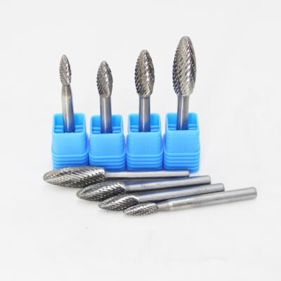 China 3mm 6mm Extended Length Available Carbide Burr Types H Flame Shape Carbide Burr Die Grinder Bit  for Metal Die Grinder for sale