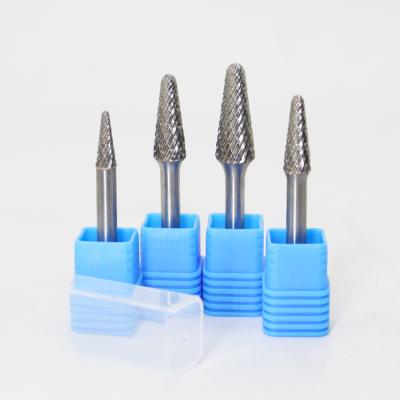 China RTS Free Sample Double Cut Ball Nosed Cone Burs  Drill Bits 6mm 1/4