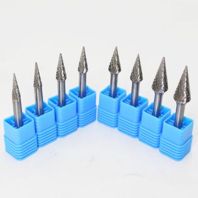 China Cone Shape Abrasive Tungsten Carbide Rotary Burr YG7 Grade Supplied Carbide Grinding Burrs for Hardened Steel for sale