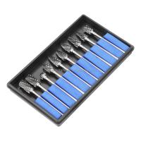 China 10pcs Double Cut 3x6mm Tungsten Carbide Rotary Burr Set for Stone and Metal Carving for sale