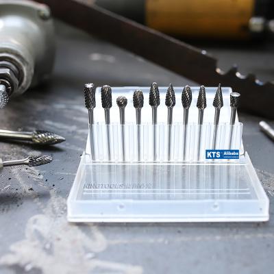 China 10pcs Set 1/8inch Shank Diameter Tungsten Carbide Rotary Burr and Cutter Files for Precision Metalworking for sale