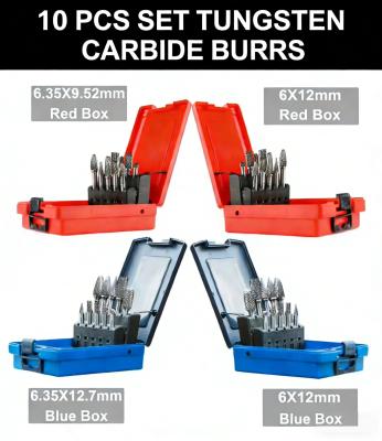 China 10pcs Carbide Burrs Set Herramientas 6mm 1/4