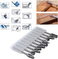 China Metal Tools Solid Carbide Burr Set, 10 Pcs Double Cut Tungsten Carbide Rotary Burr Set, 1/4 Inch Shank Die Grinder Bits for sale