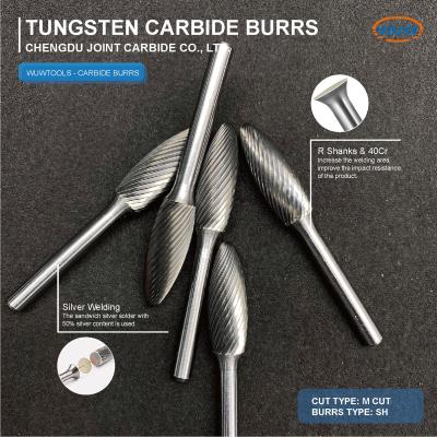 China Sintered Tungsten Carbide Rotary Burrs with Double Cut for Die Grinder Bits and 1/4