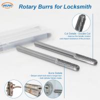 China 150mm Long Shank Tungsten Carbide Rotary Burrs for Deep Lock Hole Processing with Extra Long Carbide Die Grinder Bits for sale