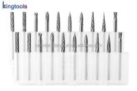 China Tungsten Carbide Rotary Burr Set 10pcs 3mm Shank Твердосплавные борфрезы for sale
