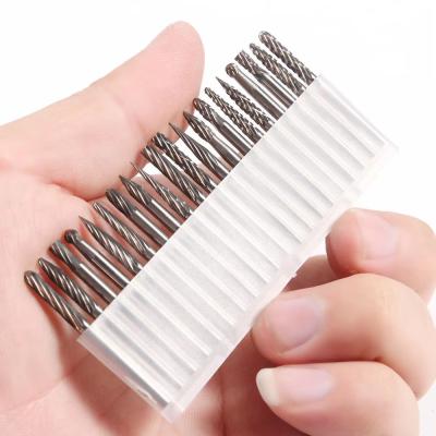 China Tungsten Carbide Rotary Burr Set 10pcs 3mm Shank Твердосплавные борфрезы for sale