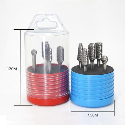 China 5pcs 1/4 Inch 6mm Shank Die Double Cut Carbide Rotary Burrs Set Die Grinder Bits for Carving Polishing Engraving for sale