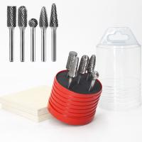China 5pcs 1/4 Inch 6mm Shank Die Double Cut Carbide Rotary Burrs Set Die Grinder Bits for Carving Polishing Engraving for sale