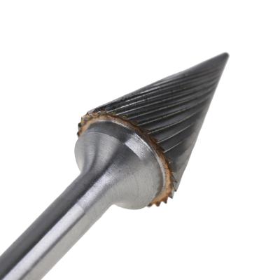 China Rotary File Solid Tungsten Carbide Burrs Double Cut Rounded Cone Shape for sale