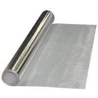 China 10x9 Mesh Aluminum Foil Fiberglass Cloth - 7 Micron Foil, 90 GSM, 50m Roll Length with Class O Fire Rating for sale