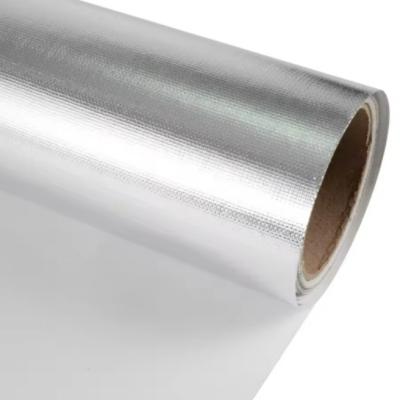 China Flame-retardant Foil-Glass Cloth Facing with 10×9 Mesh Glass Cloth 7 um Al Foil and 118 gsm Basis Weight for HVAC and Pipe Insulation for sale