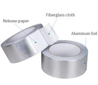 China 140 μm Thickness Aluminum Foil Fiberglass Cloth Tape with Flame-Retardant Adhesive for sale