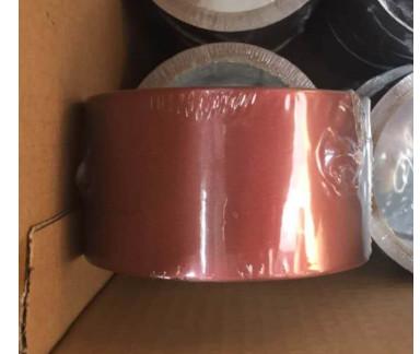 China Brown Lacquered Aluminum Foil Adhesive Tape 3 Microns 50 Micron Backing for HVAC Ductwork Sealing for sale