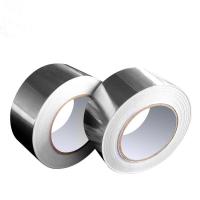 China 30um Aluminum Foil Adhesive Tape with Blue PE Liner for HVAC Ductwork - 18 N/25mm Adhesion, -30°C to +120°C Service Temperature for sale
