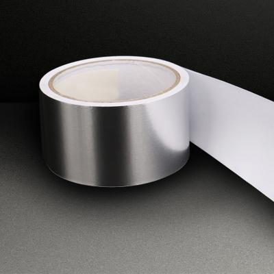 China Self Wound Polyester Sticky Aluminum Tape 55um Without Liner - 12 N/25mm Adhesion, 75 N/25mm Tensile Strength for sale