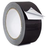 China Black Lacquered Aluminum Foil Tape 30 Micron for HVAC Ductwork and Pipe Insulation - 15 N/25mm Adhesion for sale