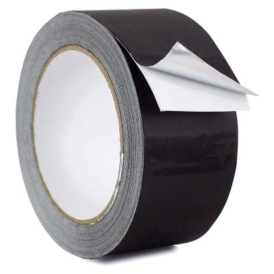 China Black Lacquered Aluminum Foil Tape 30 Micron for HVAC Ductwork and Pipe Insulation - 15 N/25mm Adhesion for sale