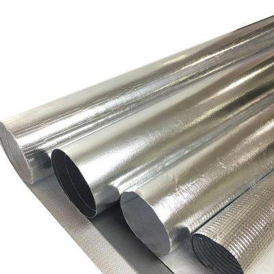 China 1.2m Aluminum Foil Fiberglass Cloth - 0.018mm Foil with 8x8 Mesh Reinforcement for Heat Insulation for sale