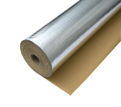 China FSK Shield Foil Backed Building Paper 1.2m Commercial Grade Vapor Barrier with 50gsm Kraft & 0.03 Emissivity for sale