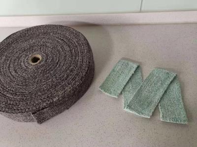 China 2.0mm Heat Proof Insulation Tape - 1200°C Max Temperature, 1000°C Working Temp, BS Fiber with SS310 Wire Reinforcement for sale