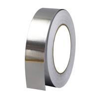 China 18 Micron Fireproof Aluminum Foil Tape with Rubber Resin Adhesive - 50 Micron Total Thickness, -20°C to +80°C Temperature Range for sale