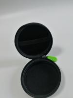 China customized mini portable PU leather  EVA earphone case pouch bag hard shell zipper case for sale