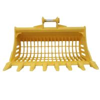 China 560 Excavator Attachment ZHONGJU 82 In Excavator Sifting Bucket Rock Tilting Bucket Water Grass Hopper for sale