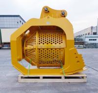 China Yellow Excavator Hydraulic Sand Gravel Trommel Digger Screening Bucket For Screening for sale