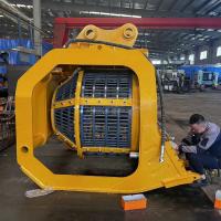 China Bucket Teeth Yellow Mini Excavator Screen Bucket For Rotating Sand Gravel Trommel Screen for sale