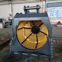 China Excavator Attachment Nice Hydraulic Soil Rotating Screening Bucket For 35ton Excavator for sale