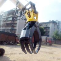 China Hyundai Hydraulic Rotating Log Forest Excavator Wood Grab Max open 800-2600mm Load Wood for sale