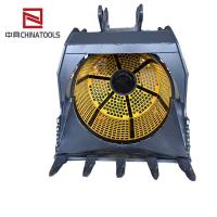 China Customized Screening Sieve Bucket For Excavator Loader Backhoe With Hydraulic Rotation for sale