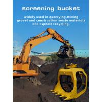 China Construction Machinery 3000 Excavator Attachment Rotating Sieving Bucket With Mesh Screen for sale
