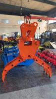 China 1-50 Ton Excavator Hydraulic Rotary Single Cylinder Steel Grapple for Energy Mining for sale