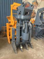 China Log Handling Excavator Wood Grapple For 10 Ton Closed Height 980-2200mm Big Forestry Rotator for sale