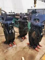 China Log Handling Excavator Wood Grapple For 10 Ton Closed Height 980-2200mm Big Forestry Rotator for sale