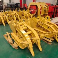 China Log Handling Excavator Wood Grapple For 10 Ton Closed Height 980-2200mm Big Forestry Rotator for sale
