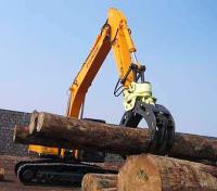 China Log Handling Excavator Wood Grapple For 10 Ton Closed Height 980-2200mm Big Forestry Rotator for sale