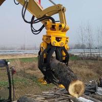 China Wood Transportaion 410 Excavator Hydraulic Hooker Clamp 360 Degree 3 2 Rotary Grabber for sale